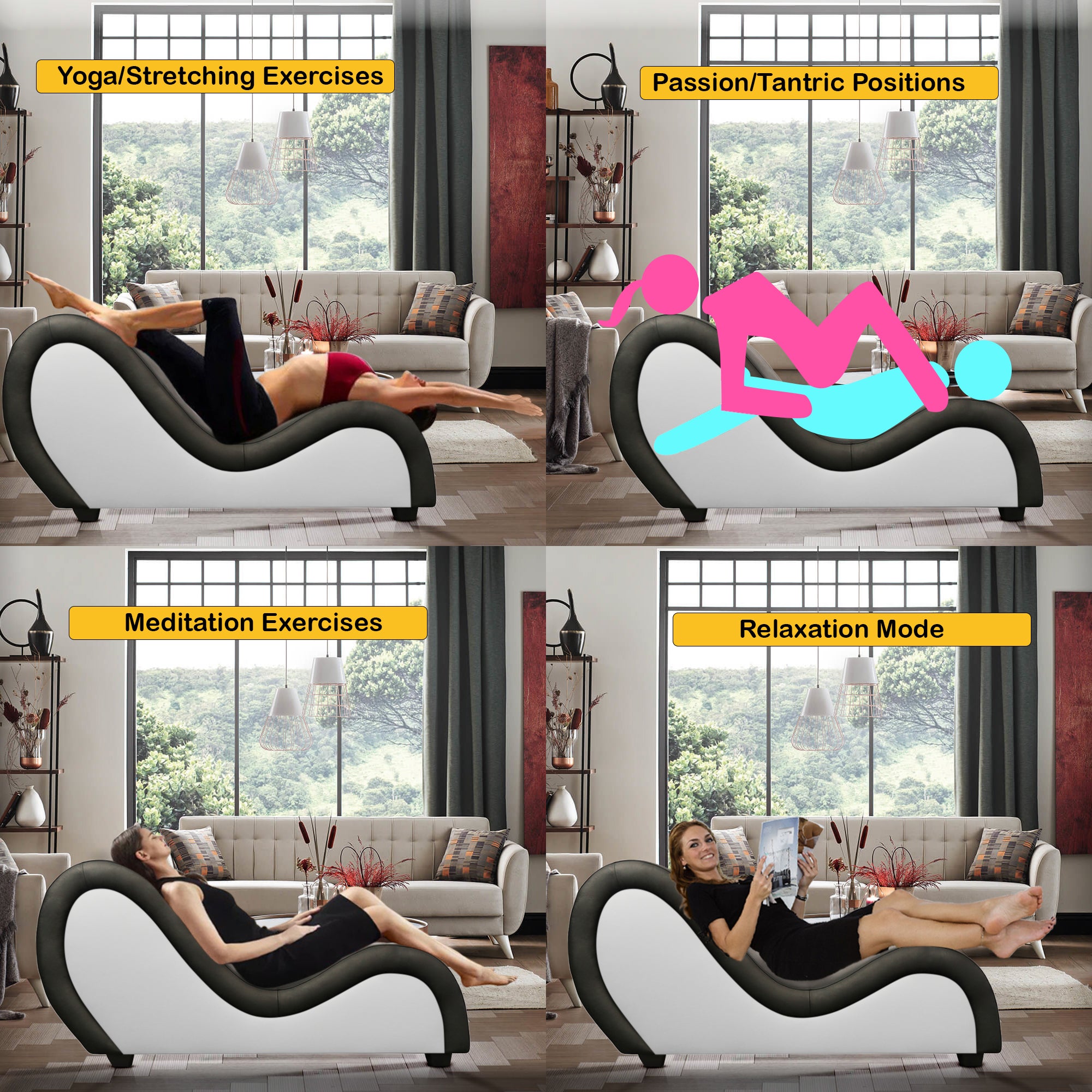 ANDOV Sex Chair Tantra Sofa Seat Sex Furniture Chaise Bed Kama Sutra Y
